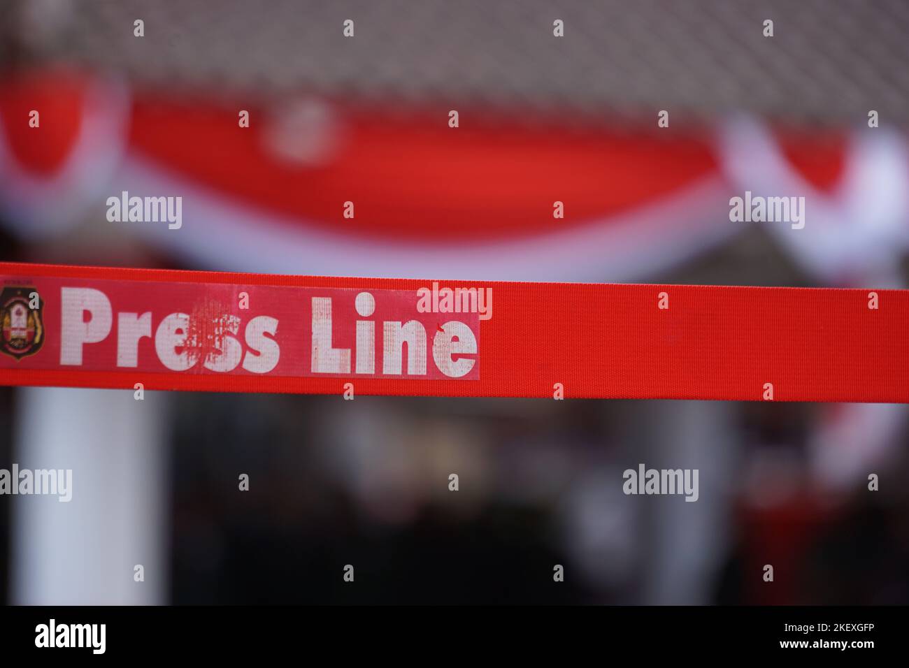 The red press line Stock Photo - Alamy