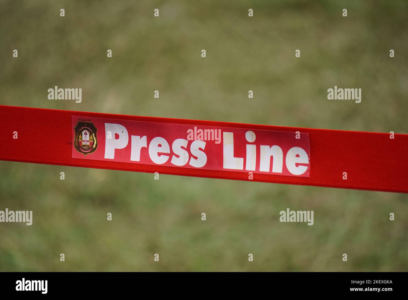 The red press line Stock Photo - Alamy