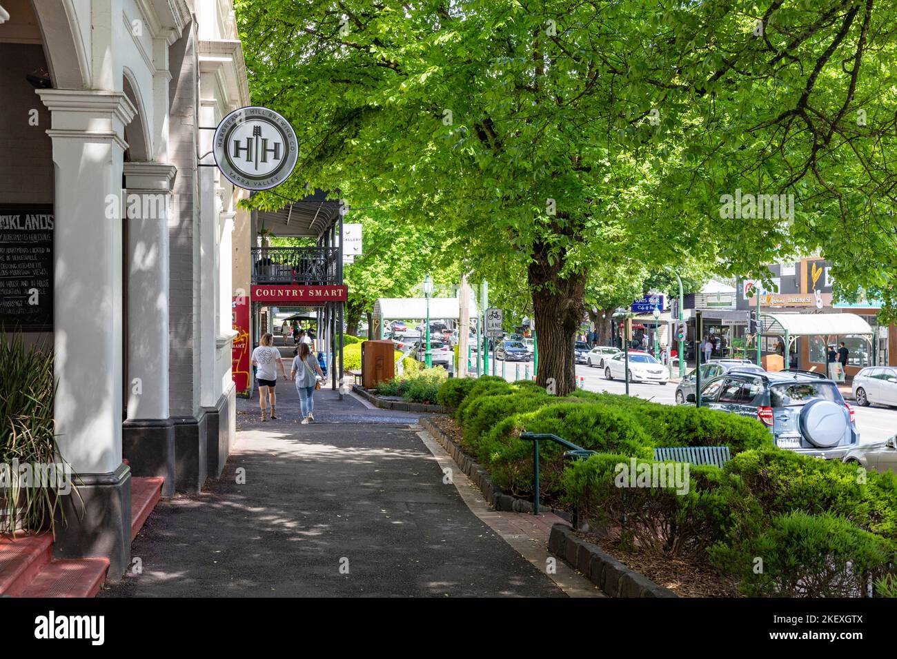 Healesville town centre, a township in the Yarra Valley of Victoria ...