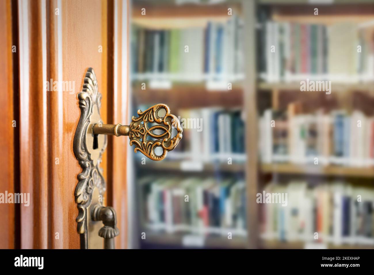 Old key in the keyhole. Retro style. Concept and Idea for History ...