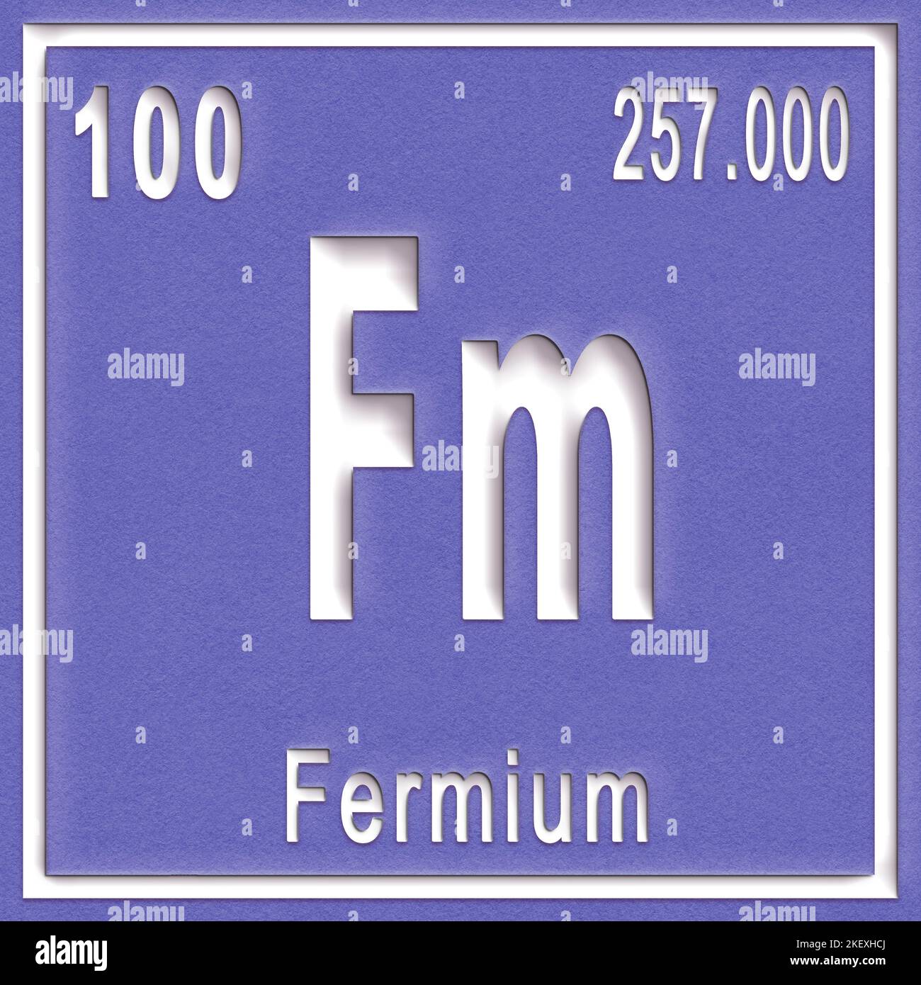 Fermium chemical element, Sign with atomic number and atomic weight, Periodic Table Element ...