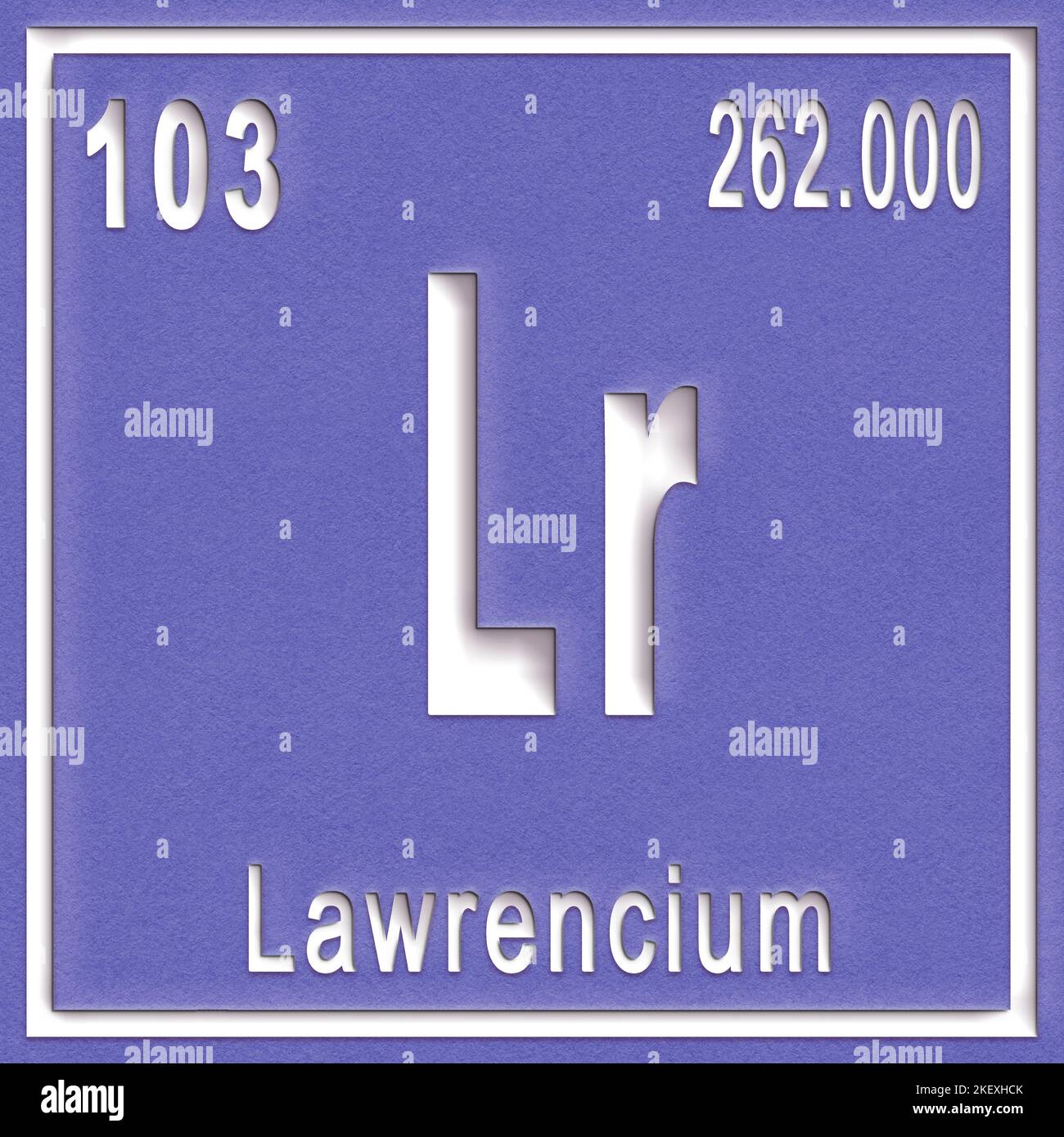 Lawrencium chemical element, Sign with atomic number and atomic weight ...