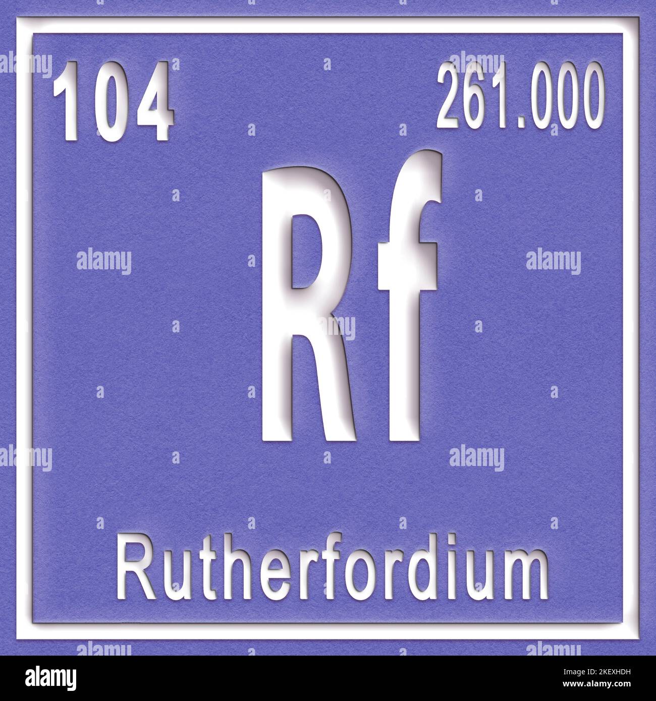 Rutherfordium chemical element, Sign with atomic number and atomic ...