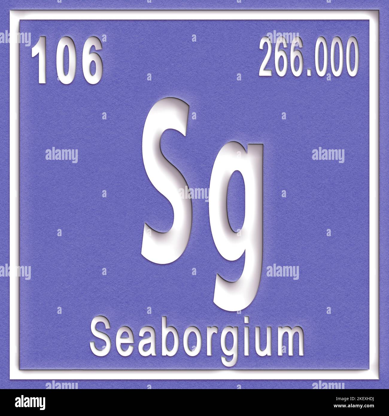 Seaborgium chemical element, Sign with atomic number and atomic weight ...