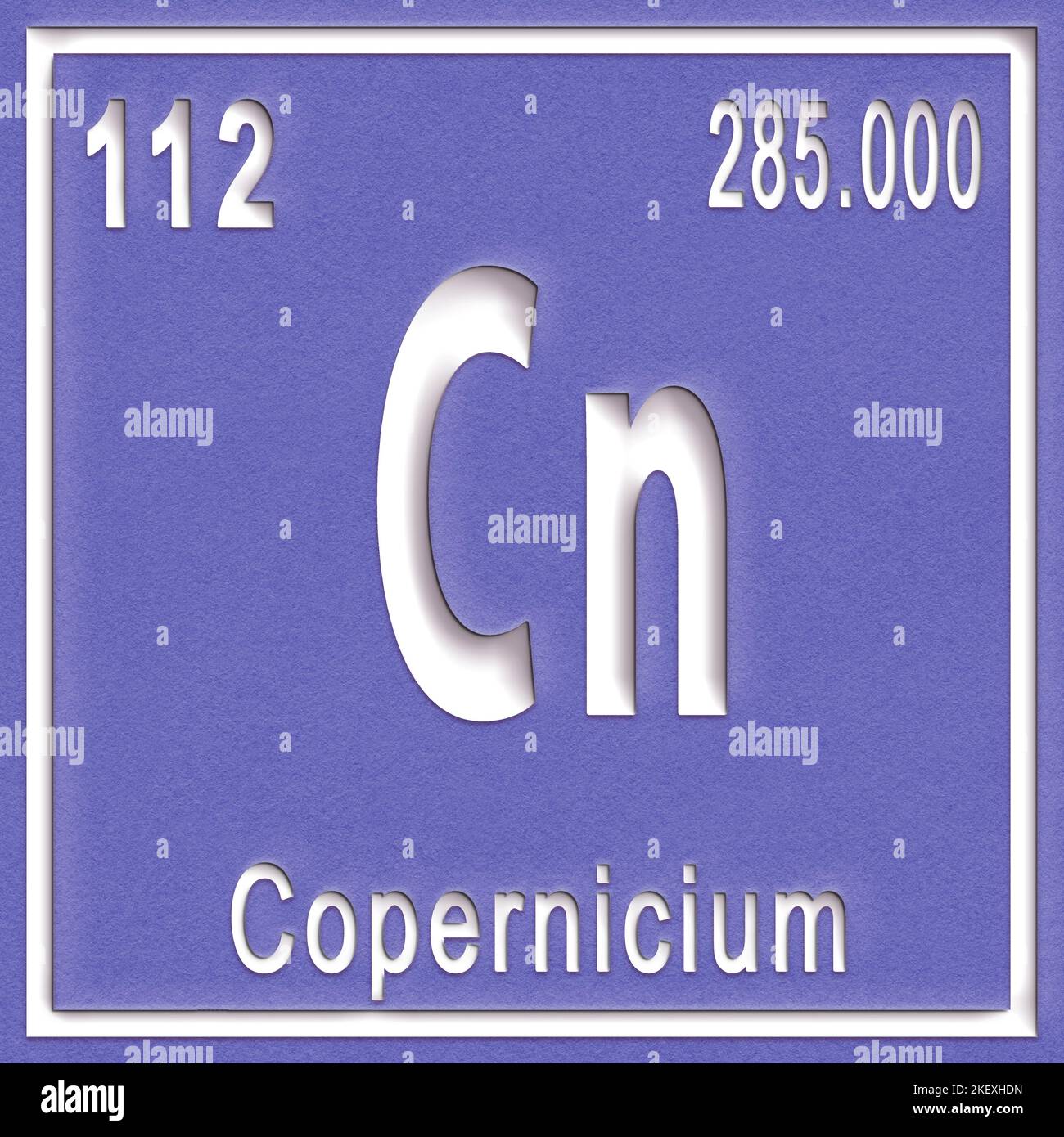 Copernicium chemical element, Sign with atomic number and atomic weight ...