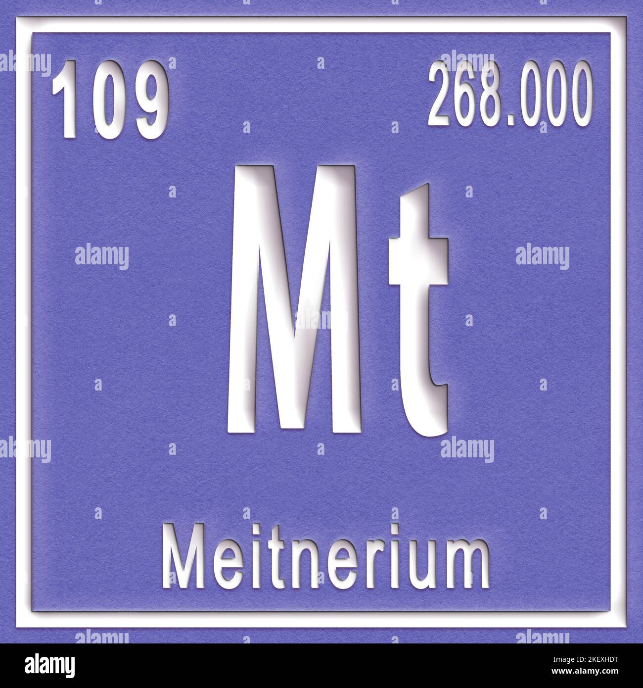 Meitnerium chemical element, Sign with atomic number and atomic weight ...