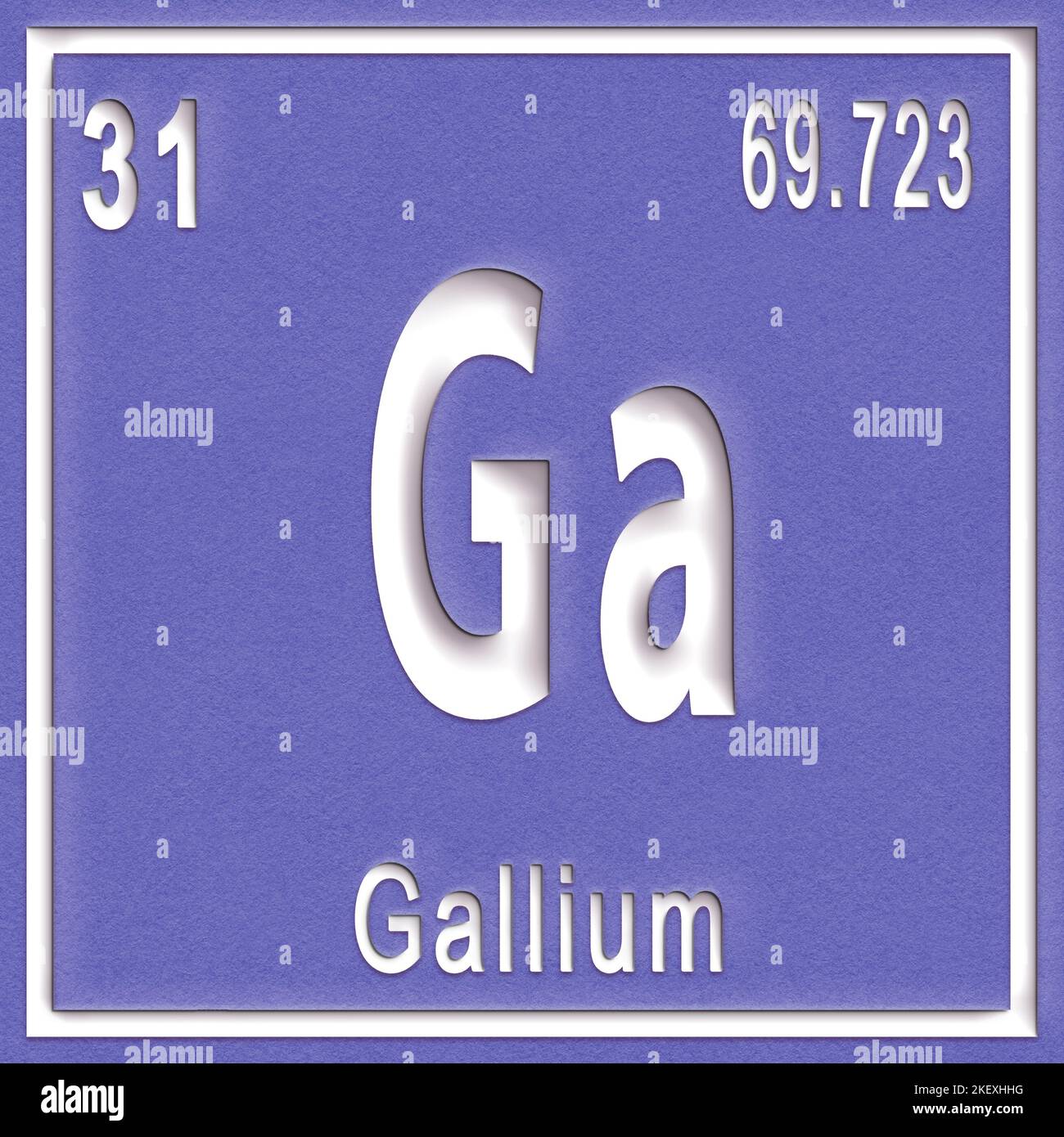 Gallium chemical element, Sign with atomic number and atomic weight ...