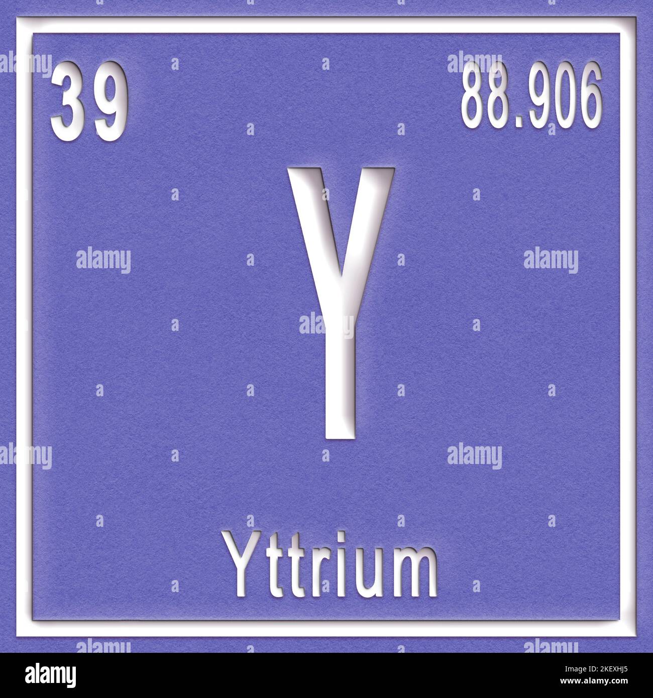 Yttrium chemical element, Sign with atomic number and atomic weight ...