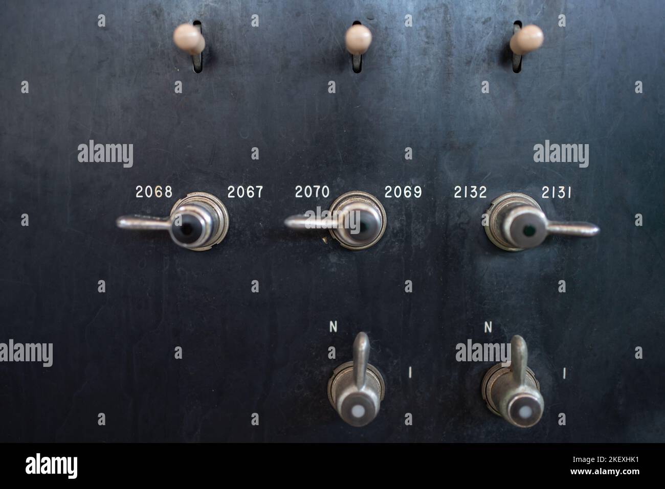 Close up of control panel on an abandoned machine. old panel with ...