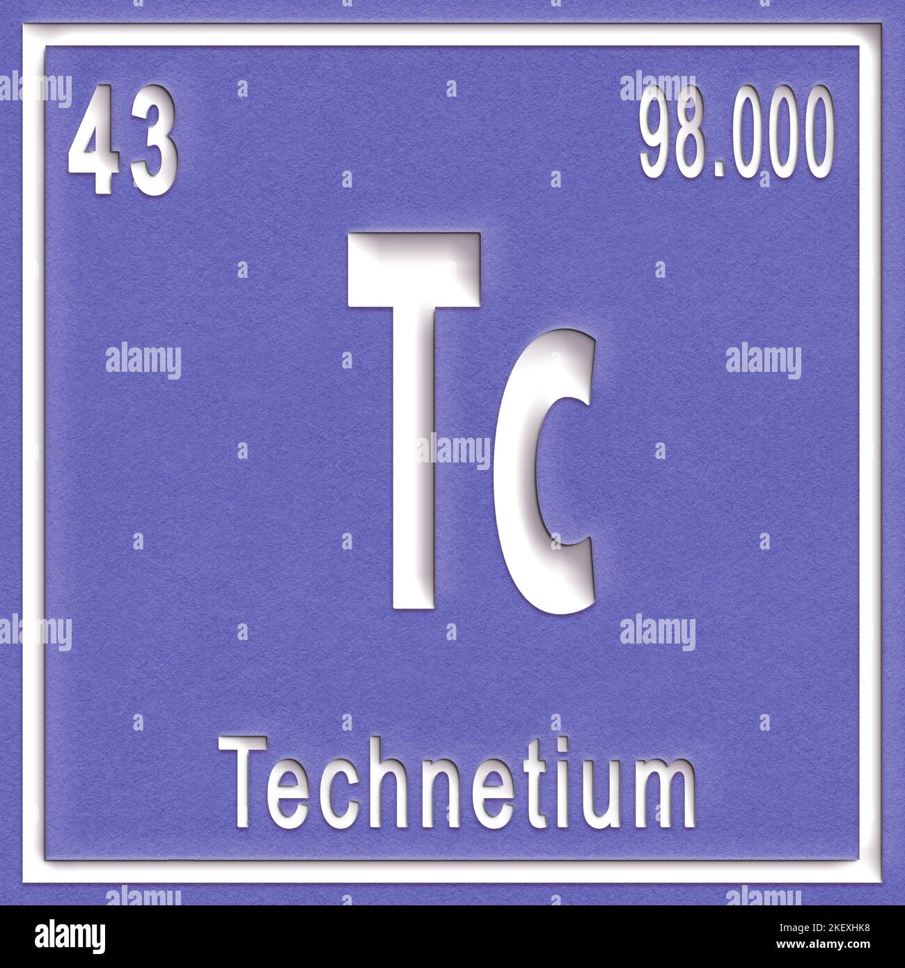 Technetium chemical element, Sign with atomic number and atomic weight ...