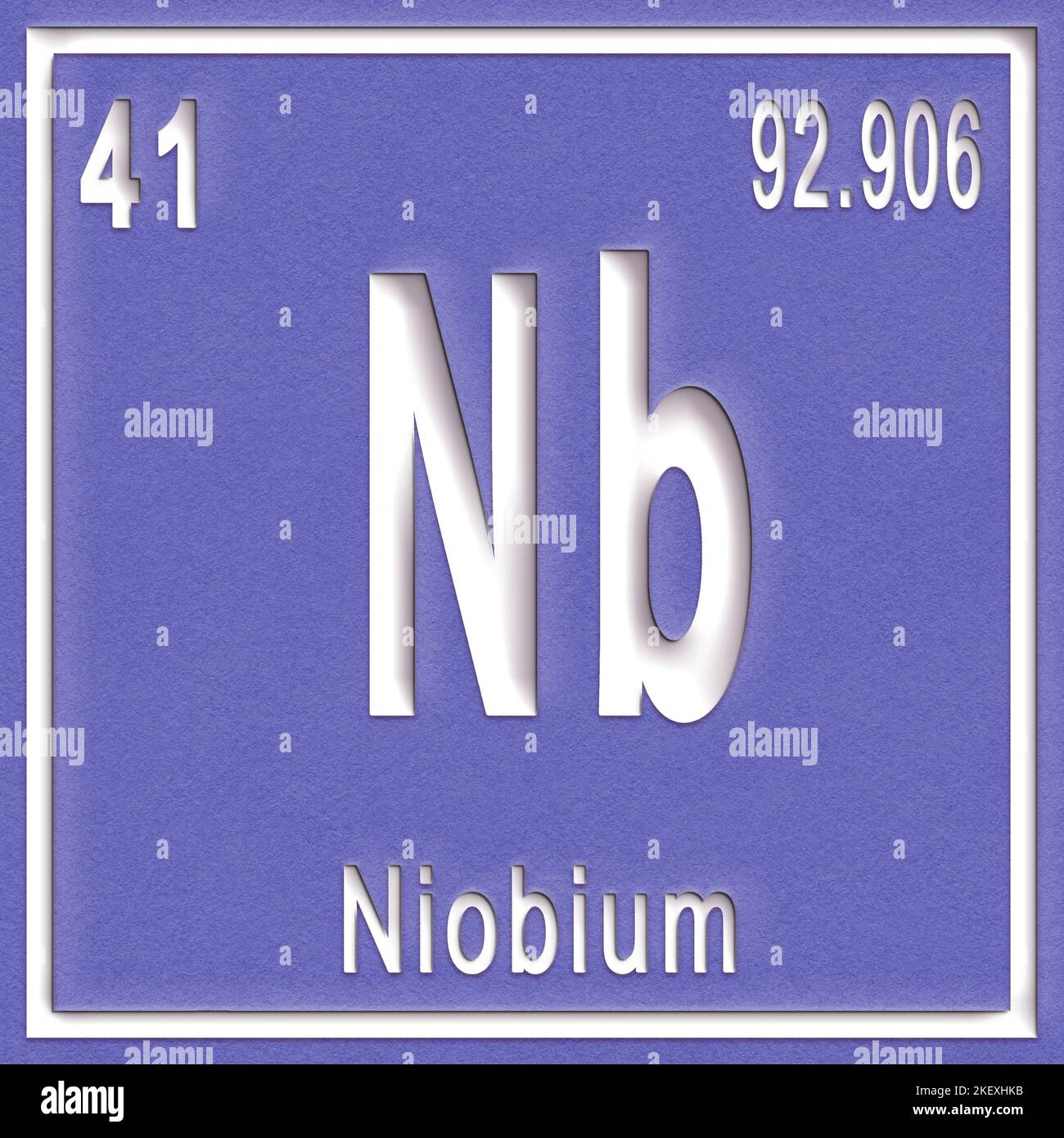 Niobium chemical element, Sign with atomic number and atomic weight ...