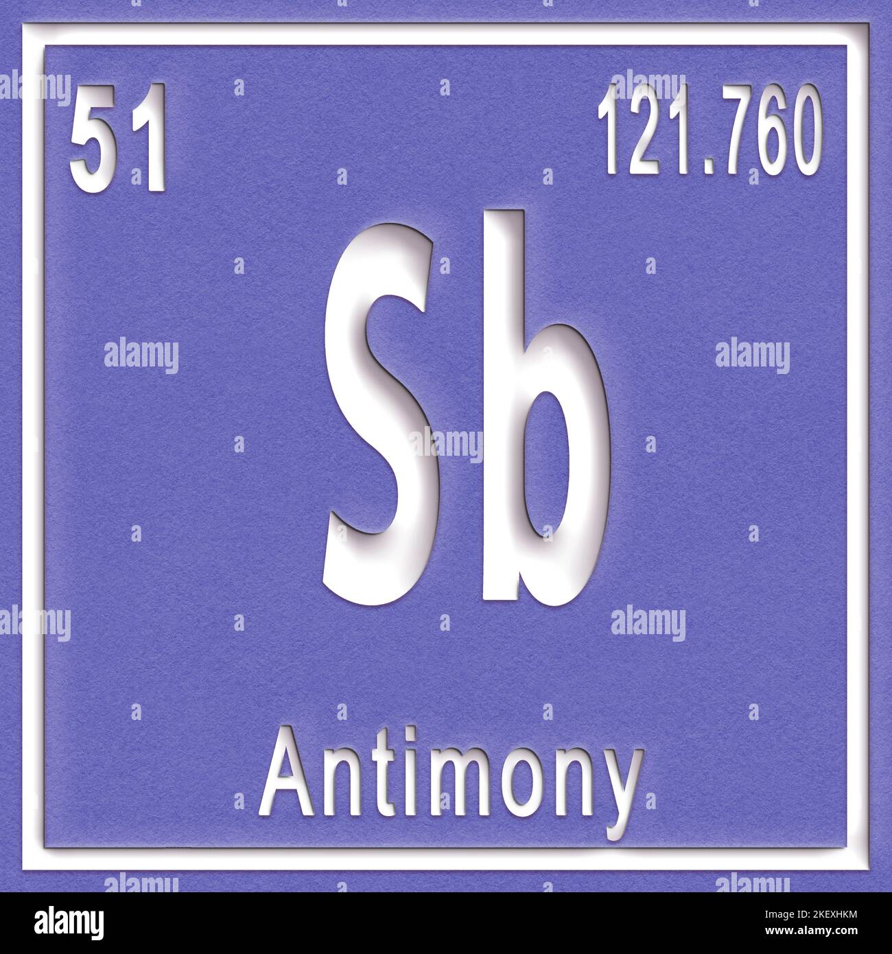 Antimony chemical element, Sign with atomic number and atomic weight ...
