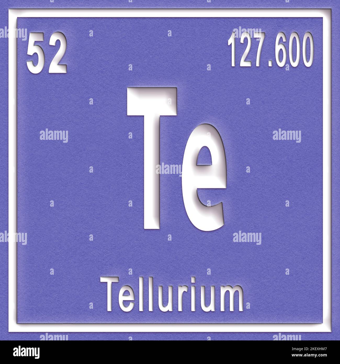 Tellurium chemical element, Sign with atomic number and atomic weight ...