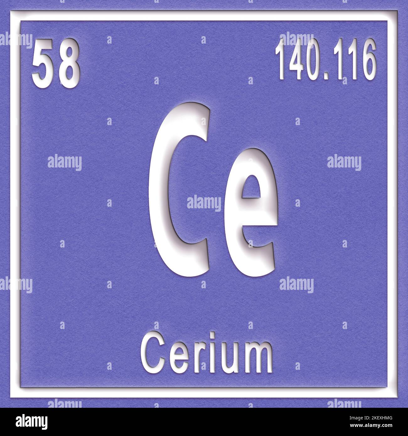 Cerium chemical element, Sign with atomic number and atomic weight ...