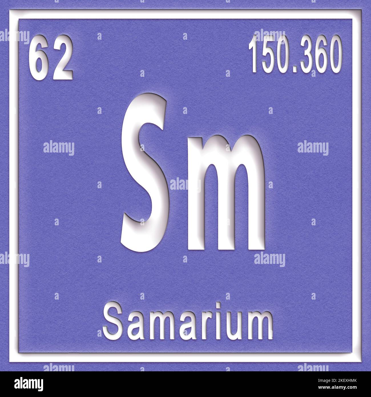 Samarium chemical element, Sign with atomic number and atomic weight ...