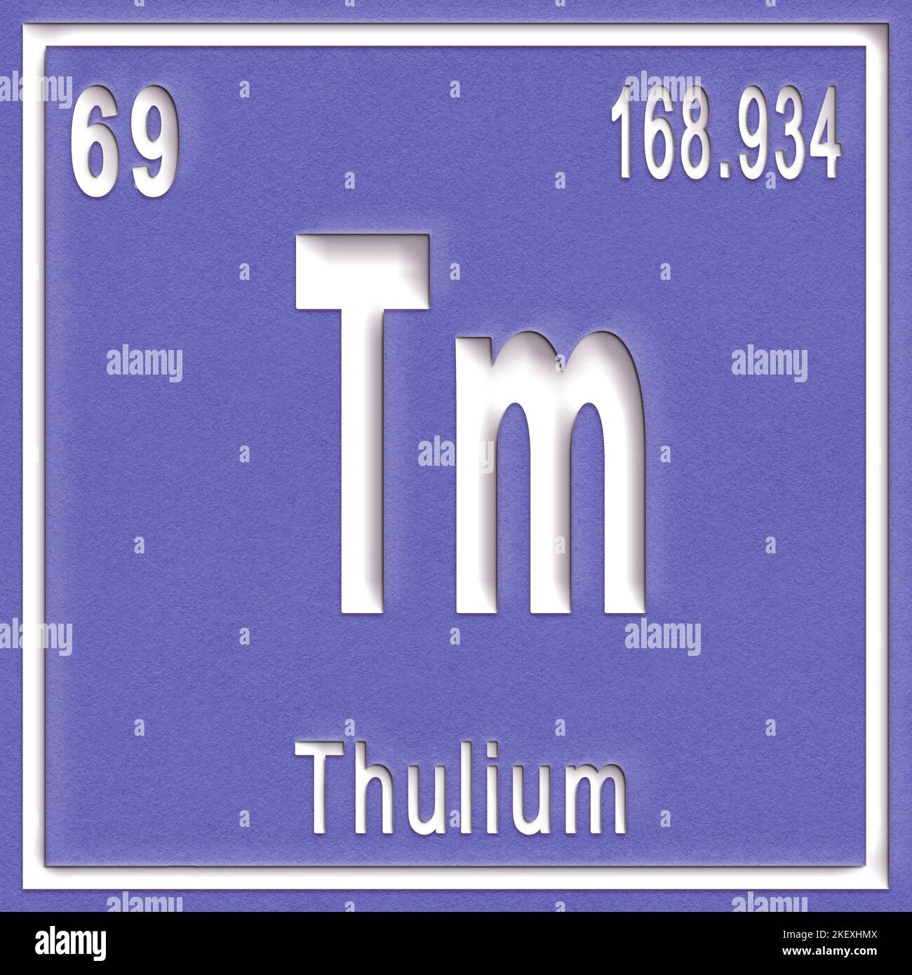 Thulium chemical element, Sign with atomic number and atomic weight ...