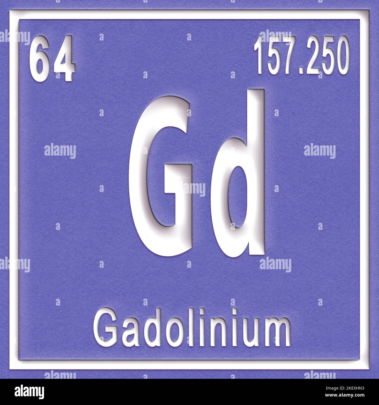 Gadolinium chemical element, Sign with atomic number and atomic weight ...