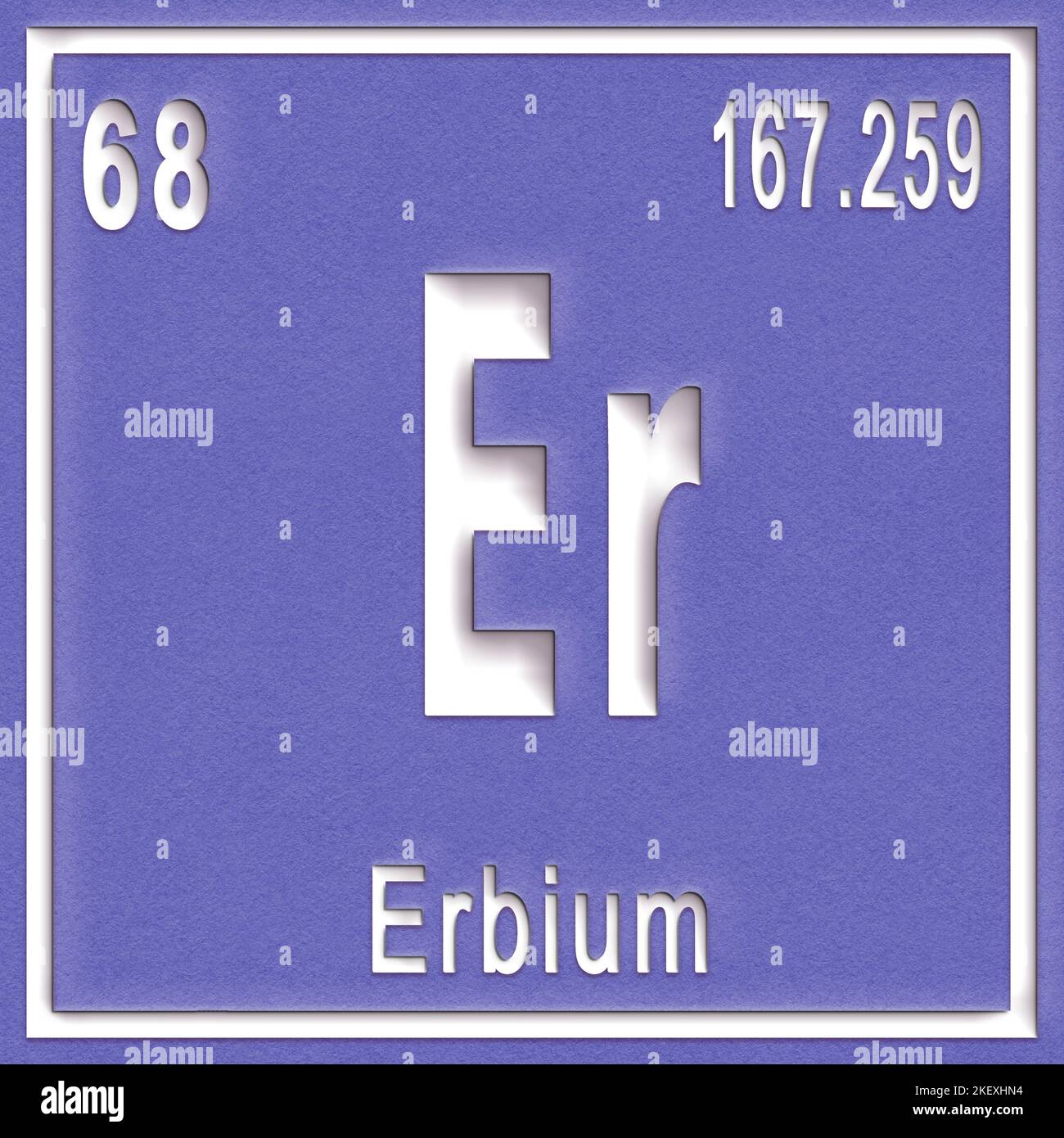 Erbium chemical element, Sign with atomic number and atomic weight ...