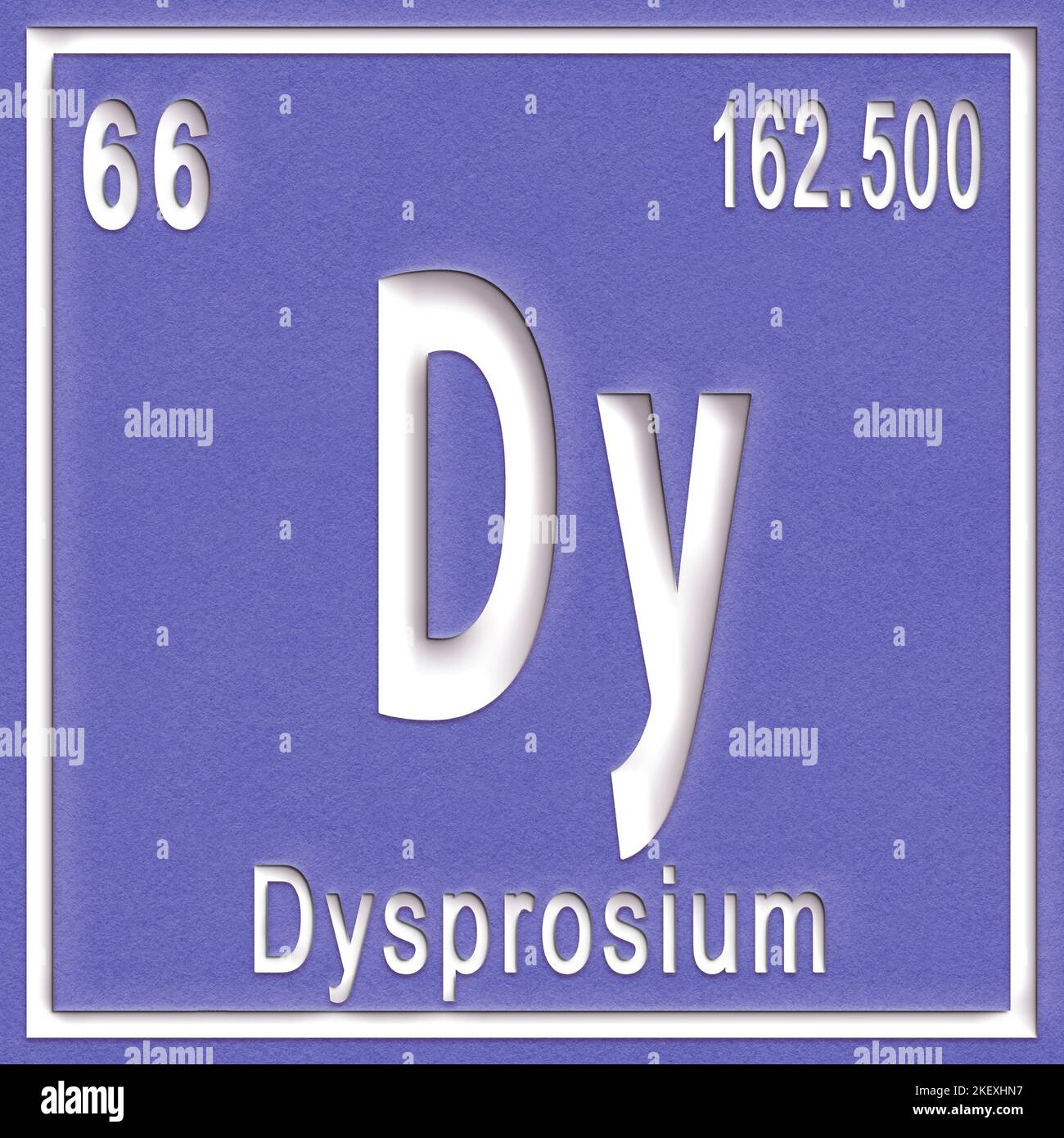 Dysprosium chemical element, Sign with atomic number and atomic weight ...
