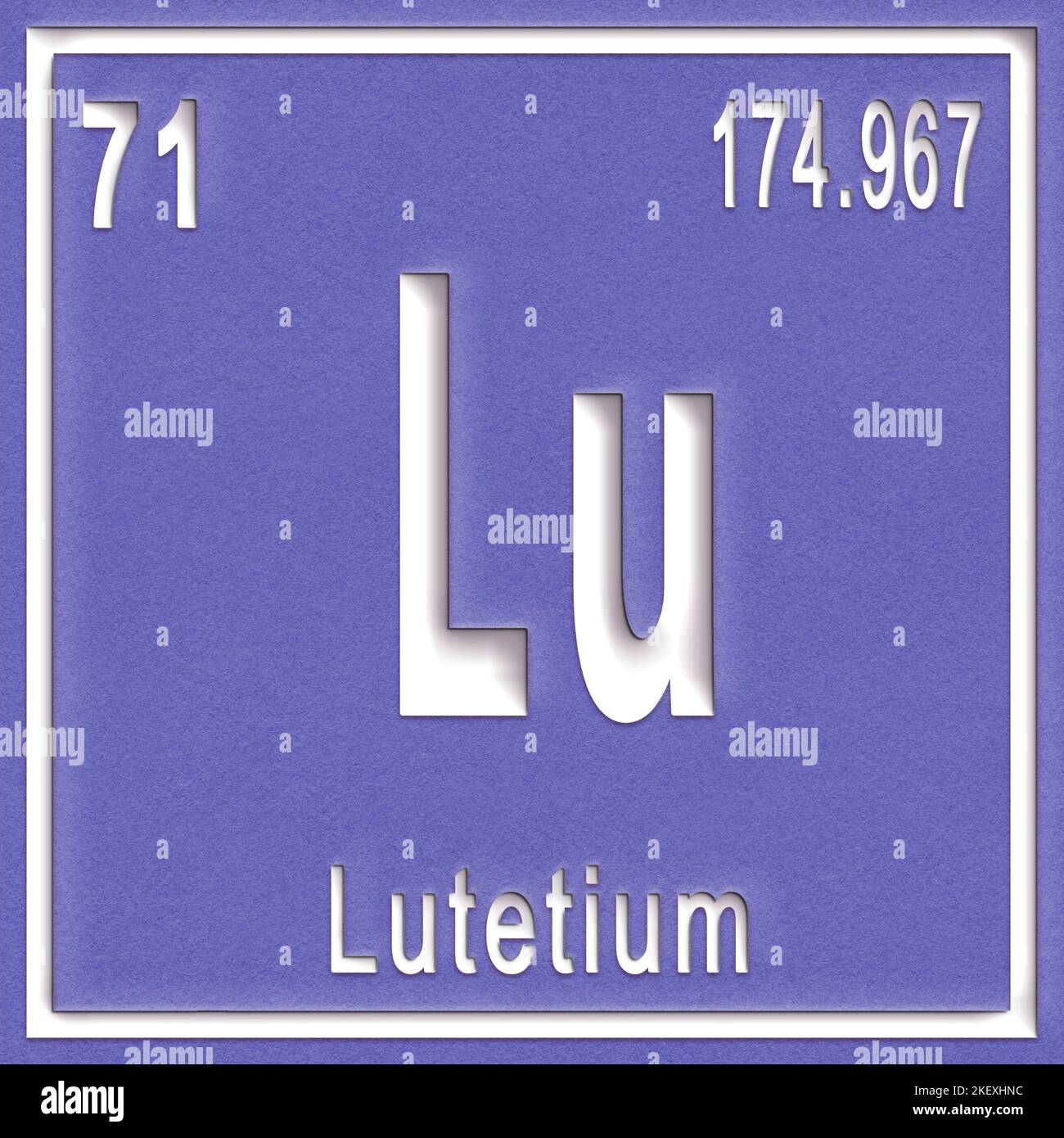 Lutetium chemical element, Sign with atomic number and atomic weight ...