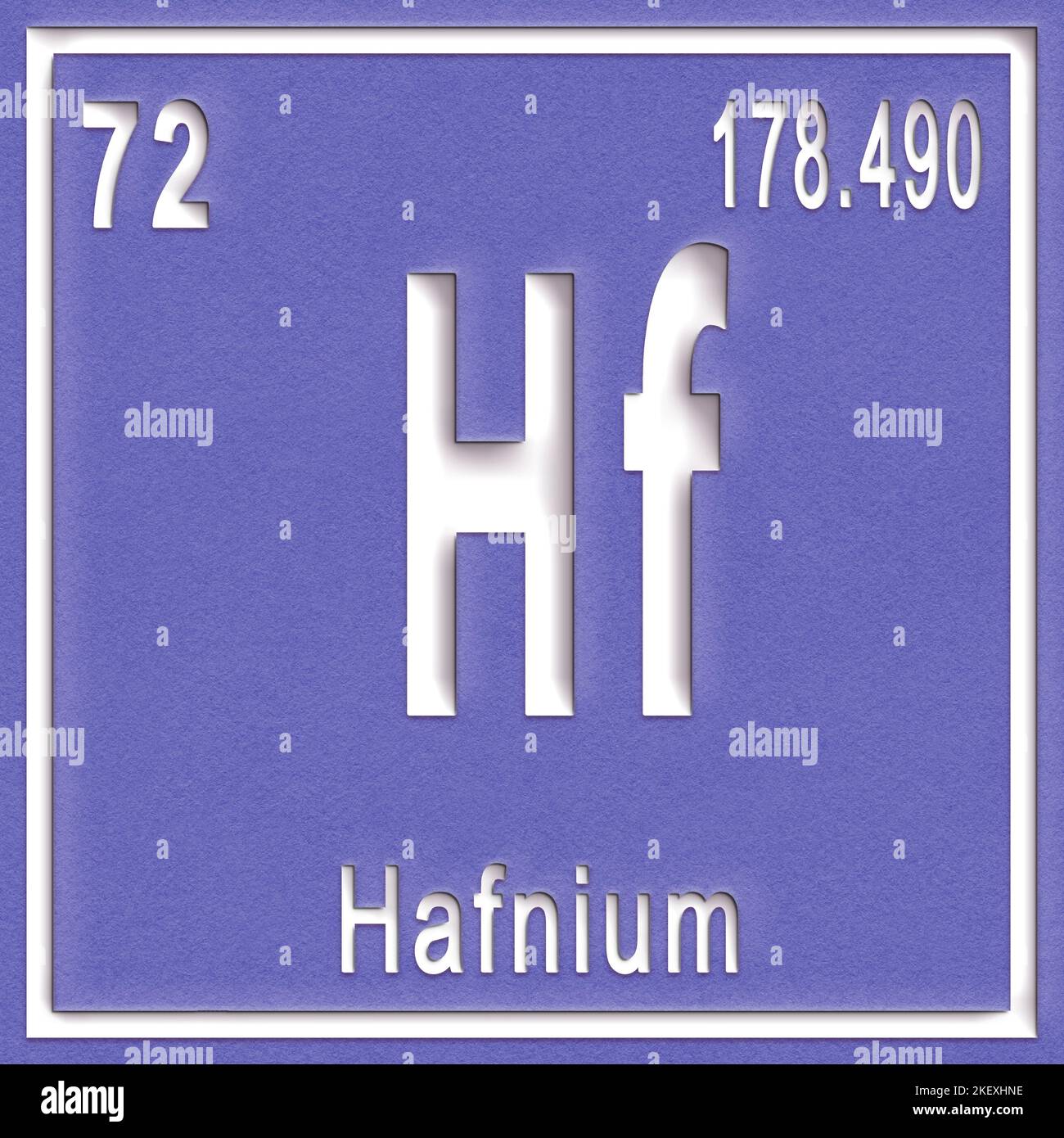 Hafnium chemical element, Sign with atomic number and atomic weight ...