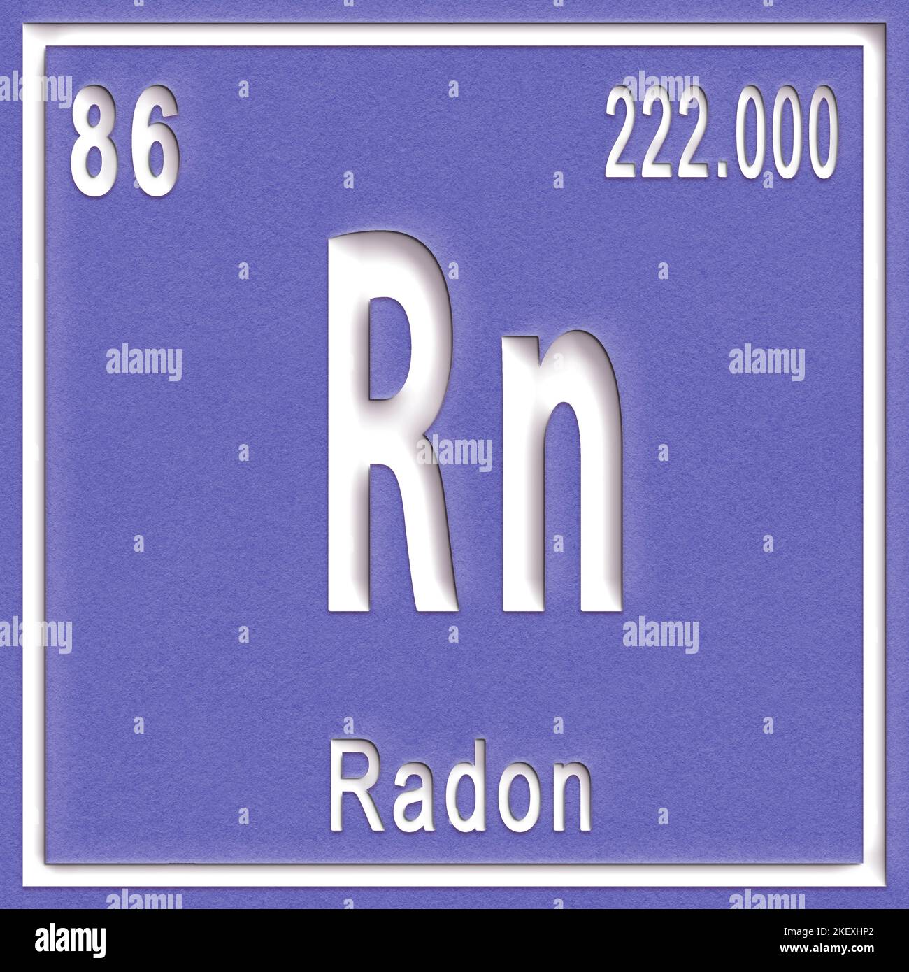 Radon chemical element, Sign with atomic number and atomic weight ...