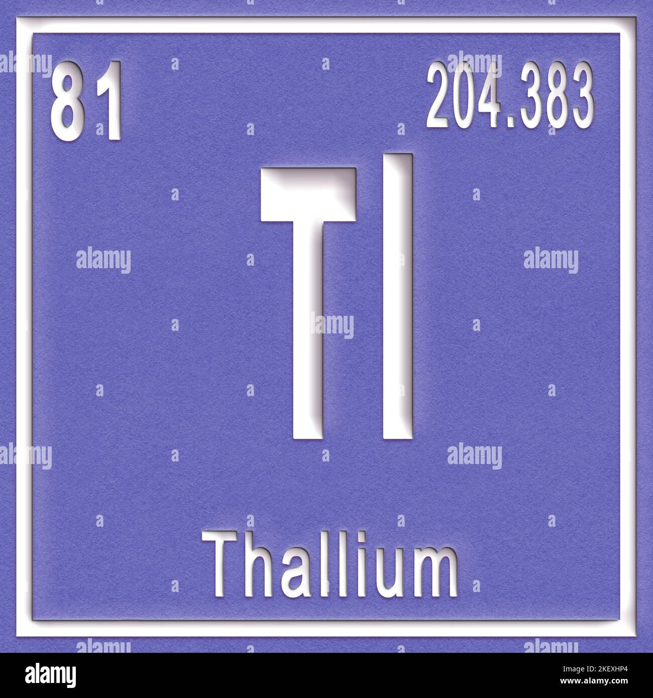 Thallium chemical element, Sign with atomic number and atomic weight ...