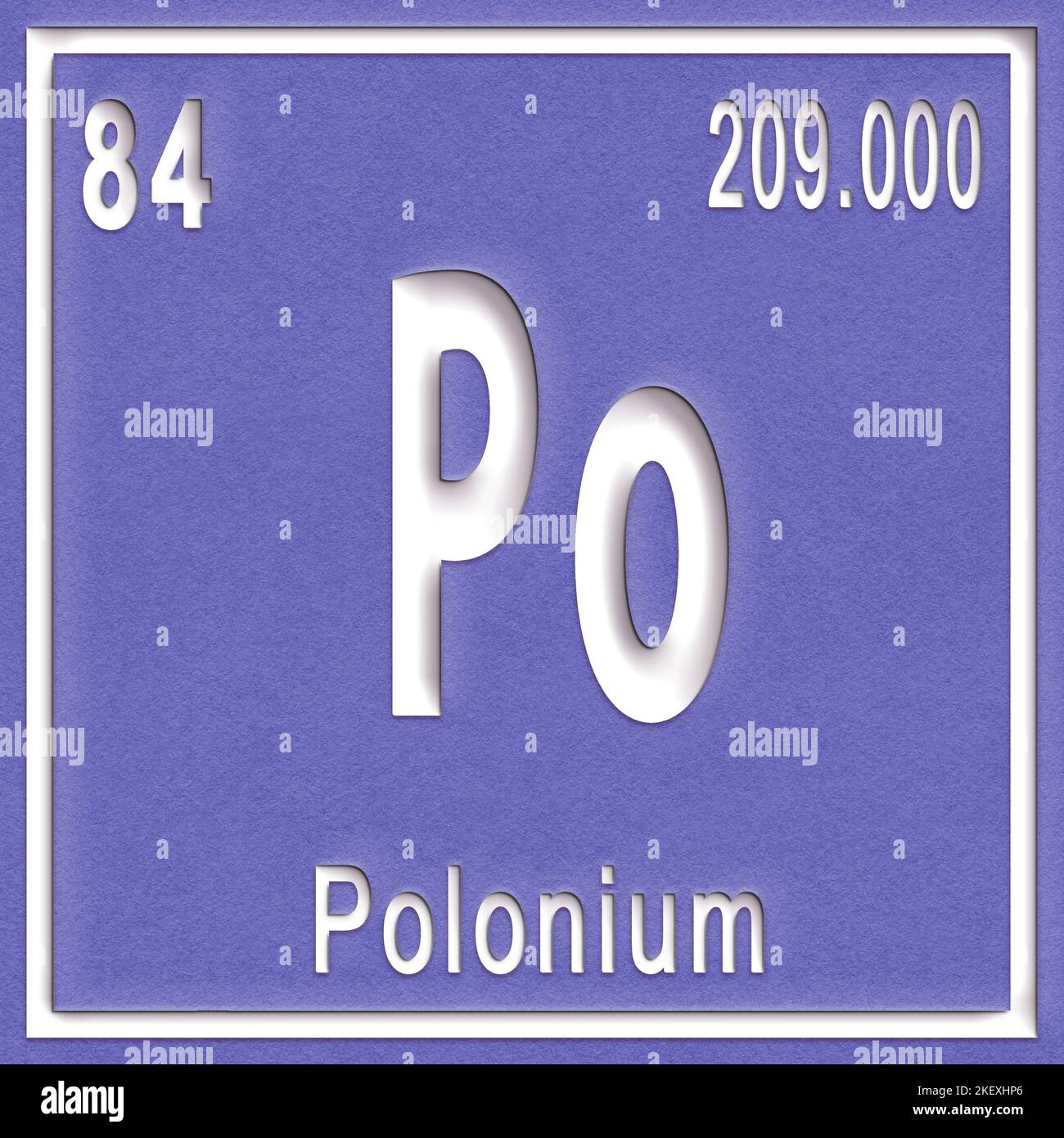 Polonium chemical element, Sign with atomic number and atomic weight ...