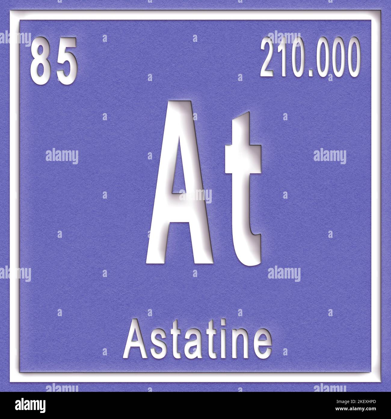 Astatine chemical element, Sign with atomic number and atomic weight ...