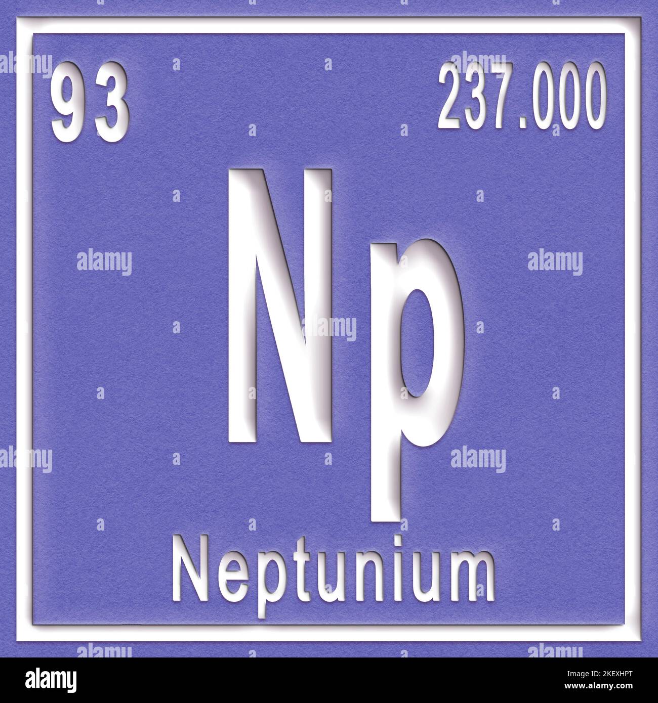 Neptunium chemical element, Sign with atomic number and atomic weight ...