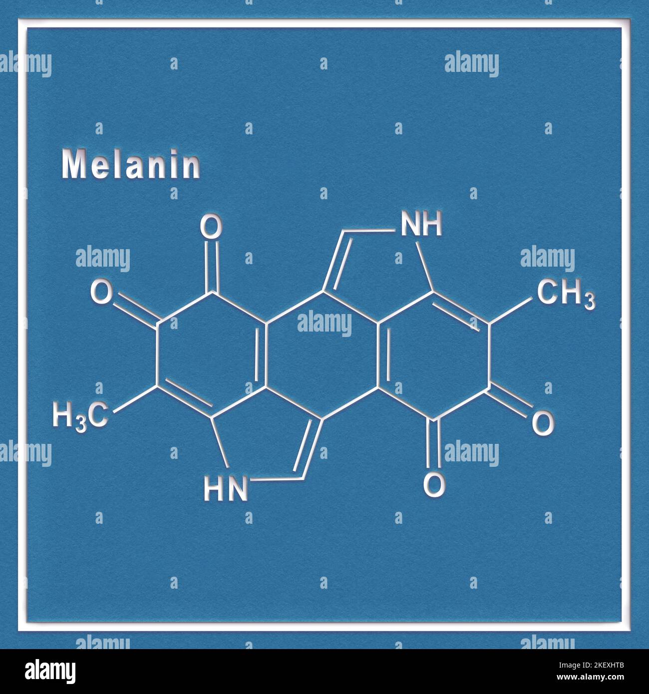 Melanin molecule, Structural chemical formula on a white background ...