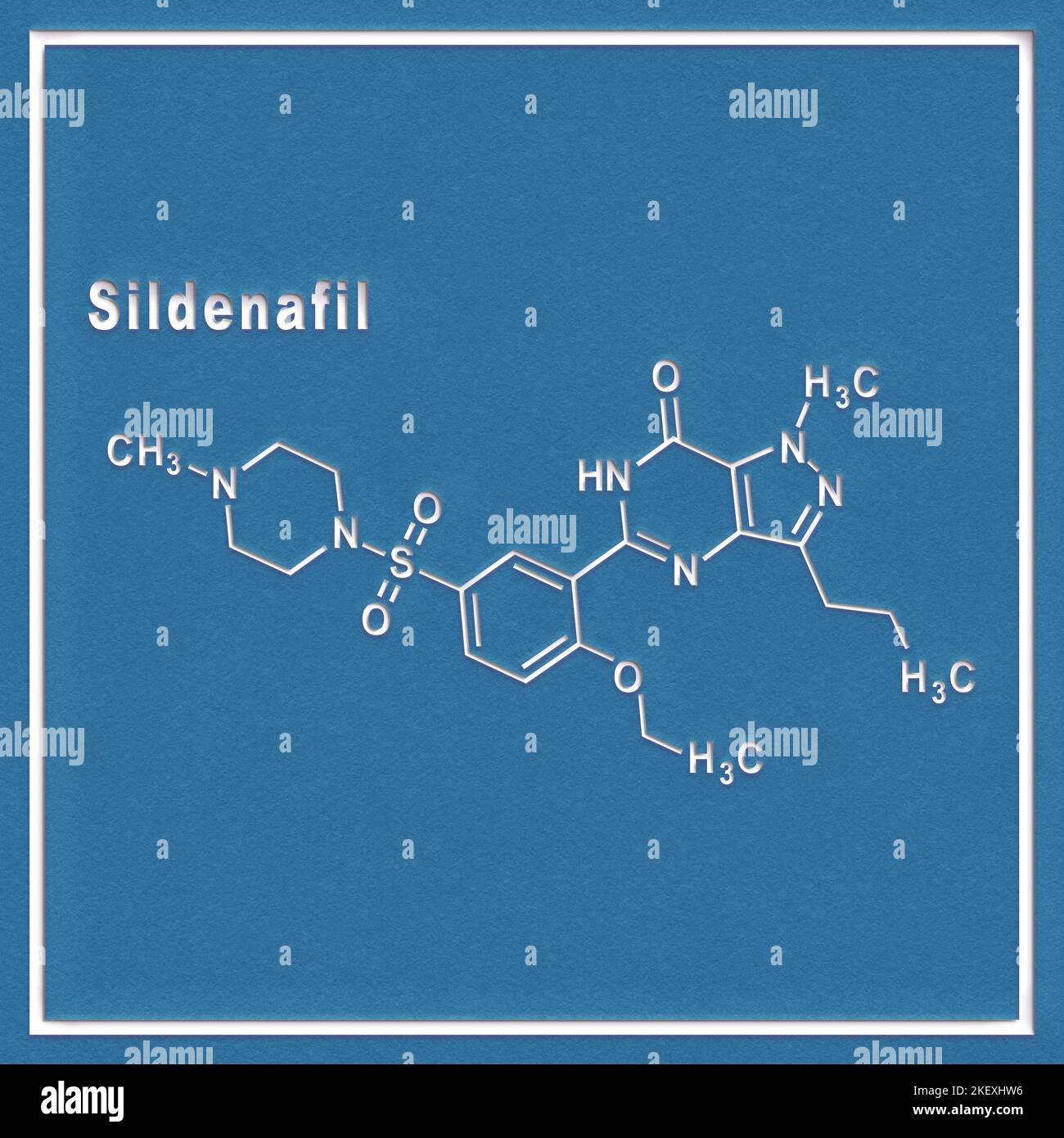Sildenafil erectile dysfunction drug molecule Structural chemical ...