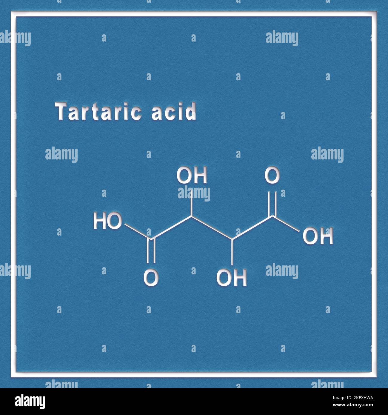 Tartaric acid, Structural chemical formula on a white background Stock ...