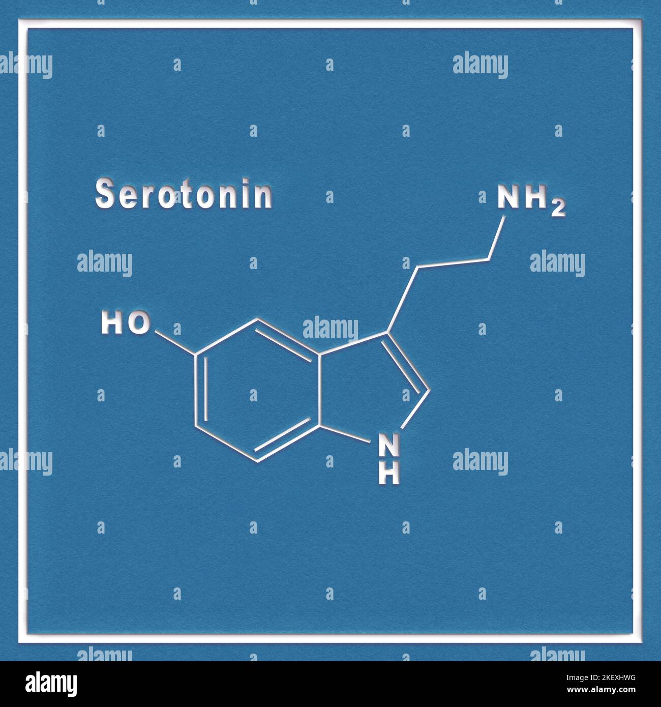 Serotonin Hormone Structural chemical formula on a white background Stock Photo - Alamy