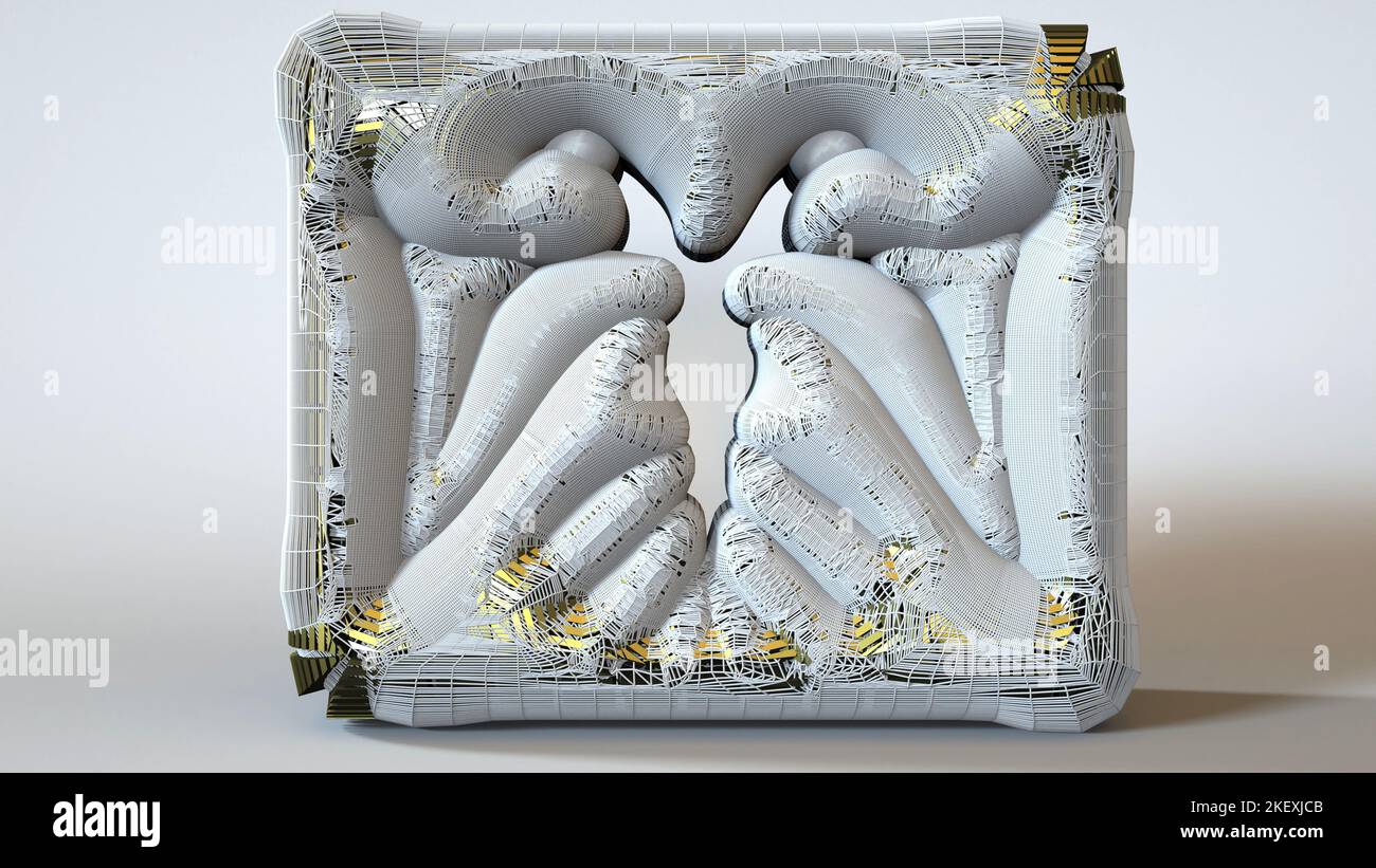 3D Illustration of an object-artefact-art piece from Ikatan. Modelers ...