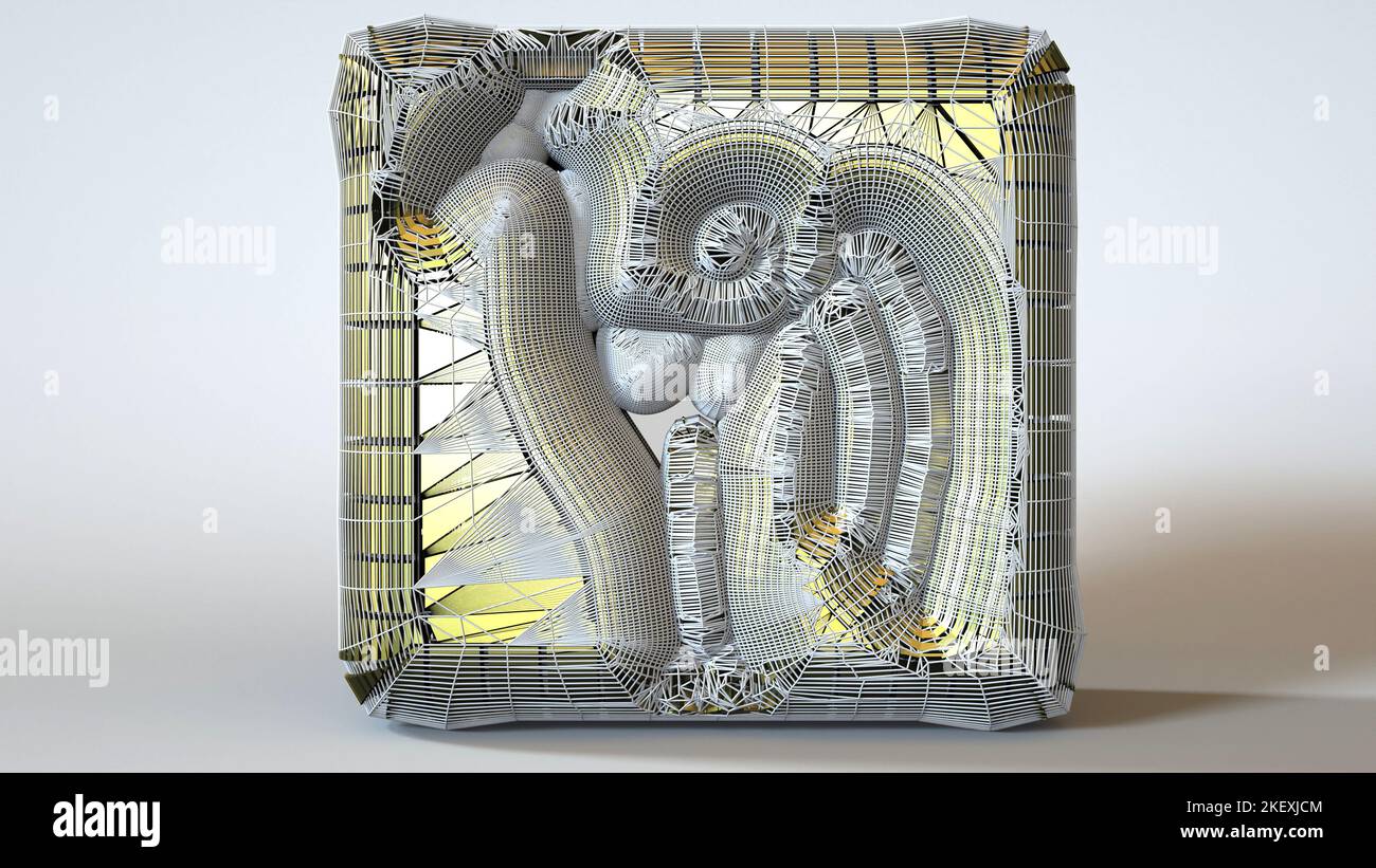 3D Illustration of an object-artefact-art piece from Ikatan. Modelers ...