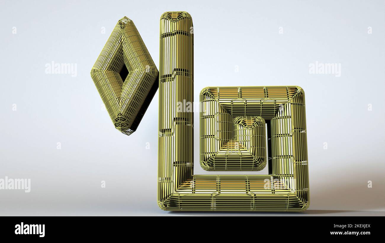 3D Illustration of an object-artefact-art piece from Ikatan. Modelers ...