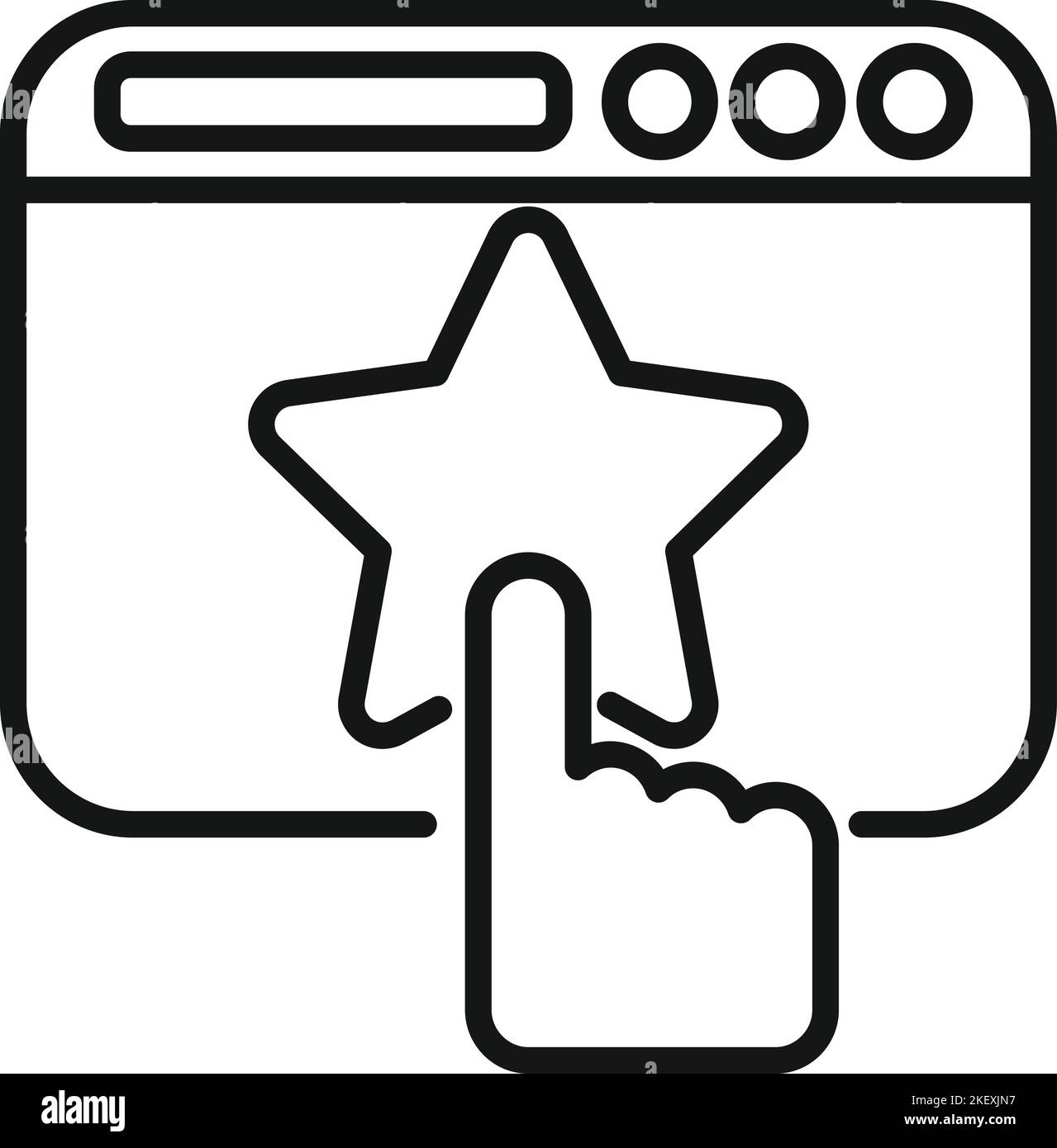 Website rate icon outline vector. Star review. User quality Stock ...