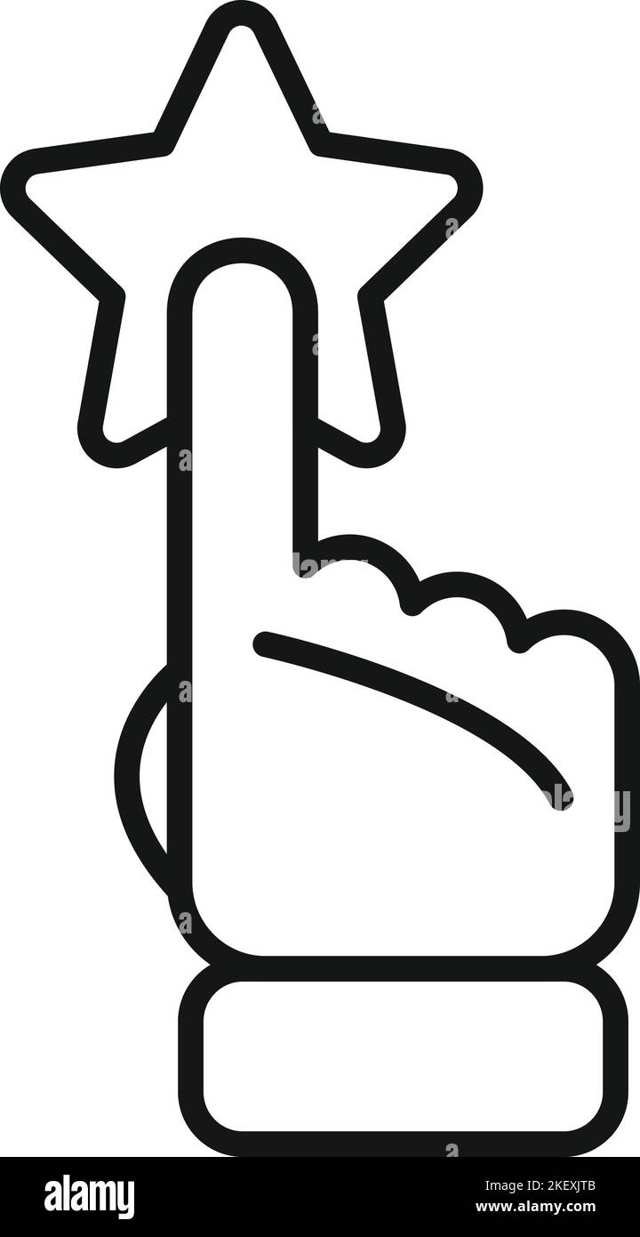 Click star button icon outline vector. Customer review. User support ...
