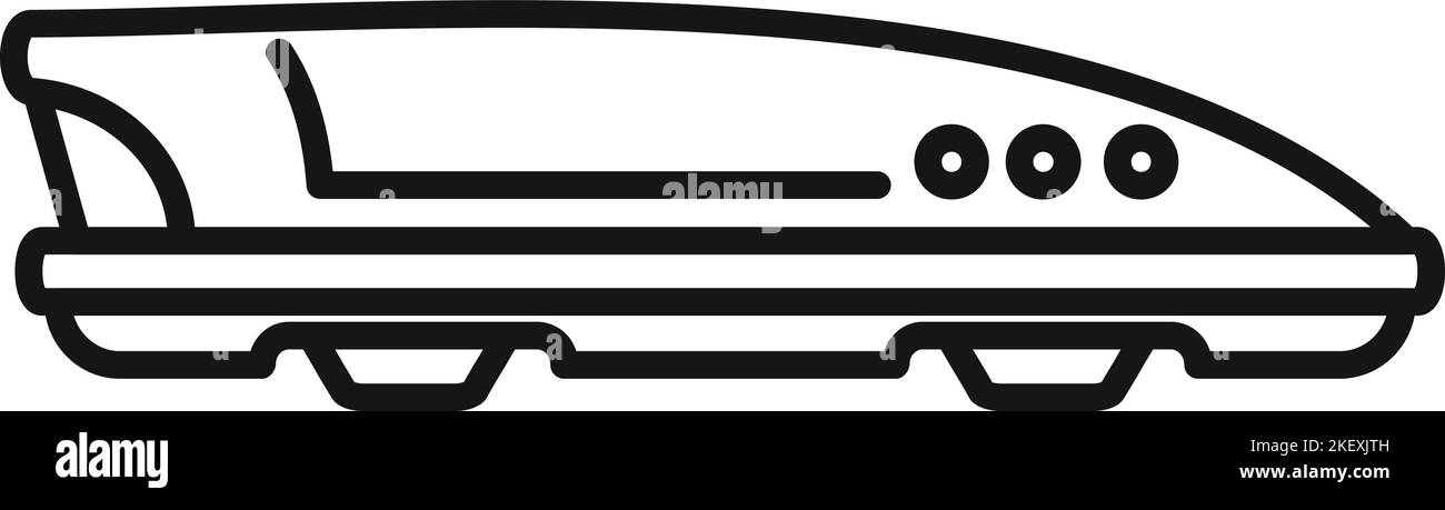 Car vacation box icon outline vector. Roof luggage. Travel cargo Stock ...