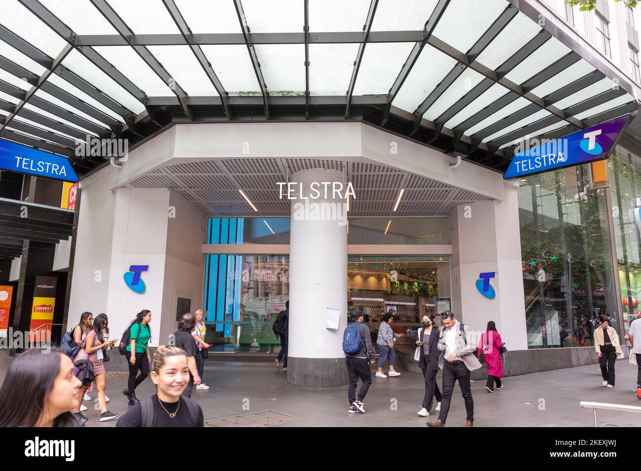 Telstra telecommunications store shop in Bourke street,Melbourne city ...