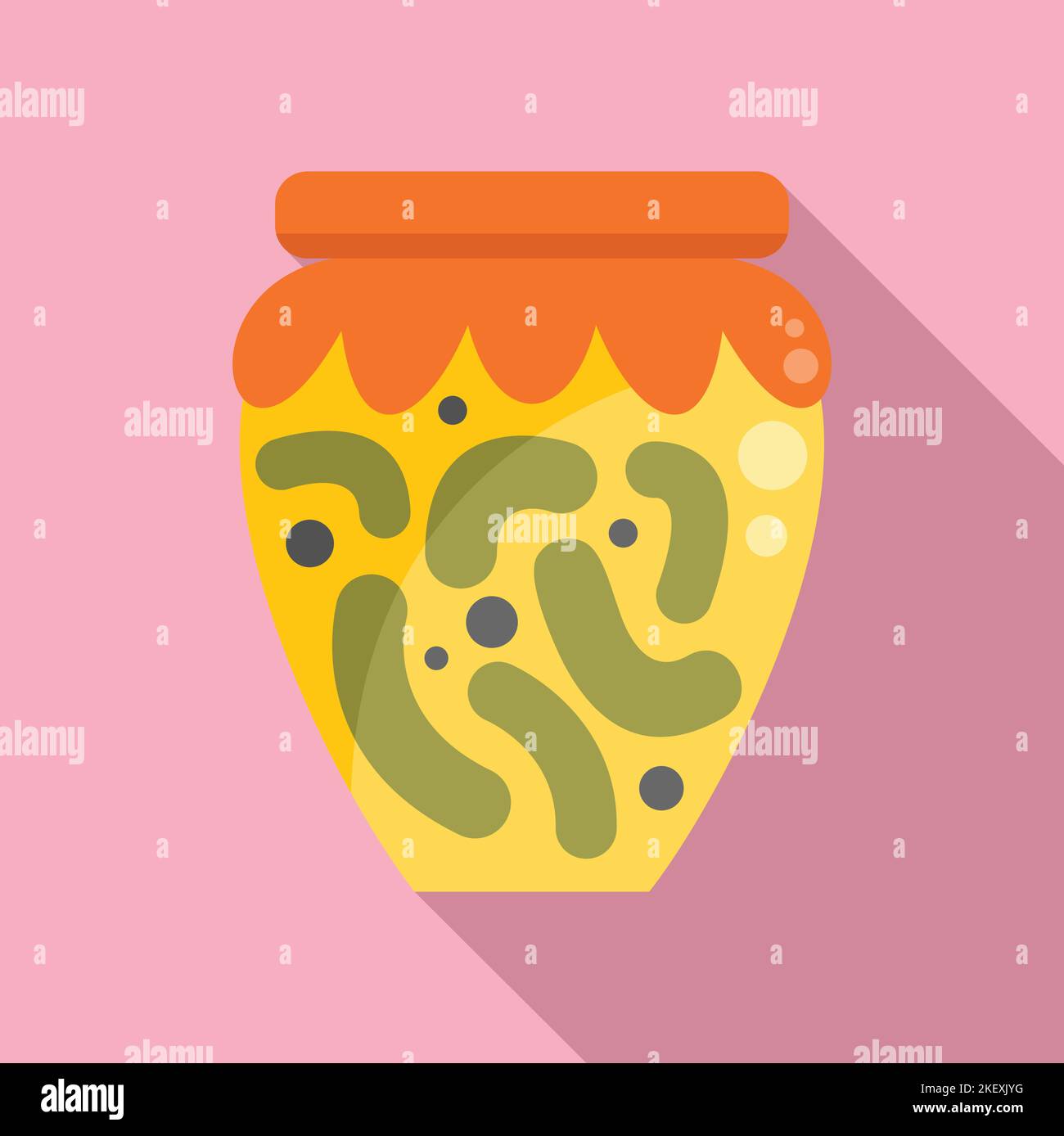 Can product icon flat vector. Food pickle. Canned vegetable Stock ...