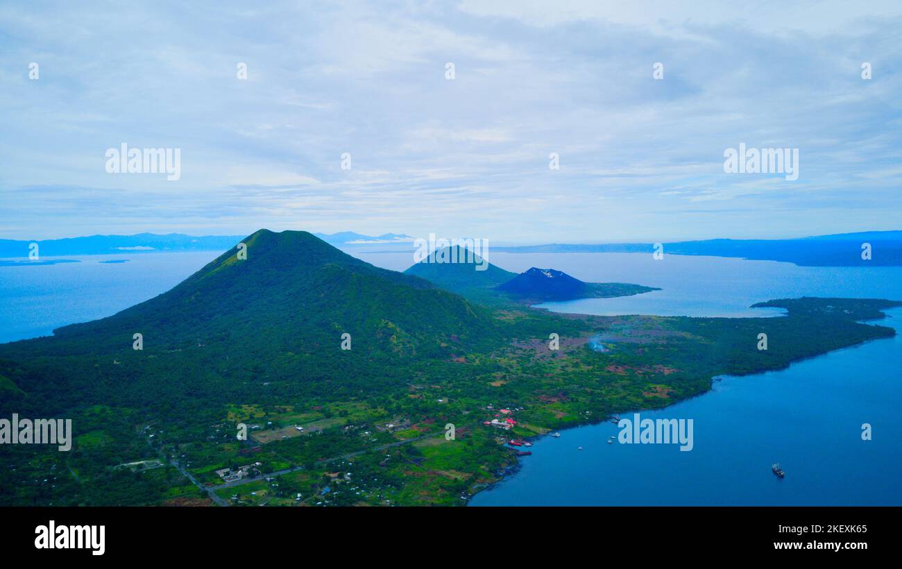 3 Volcanoes in Rabaul Stock Photo - Alamy