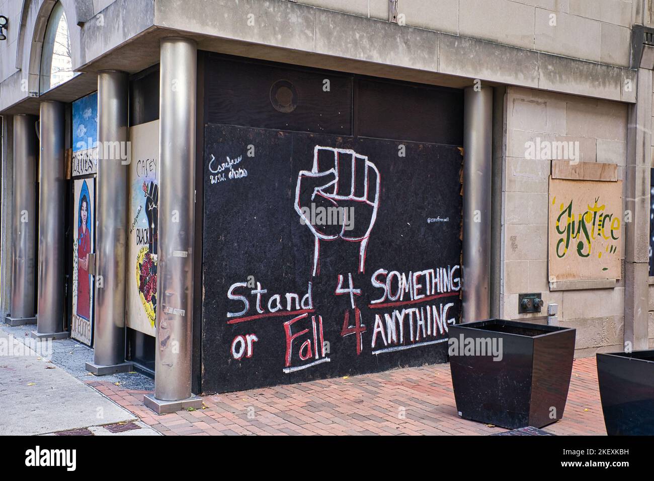 Stand for something or fall 4 anything sign after the BLM riots in ...