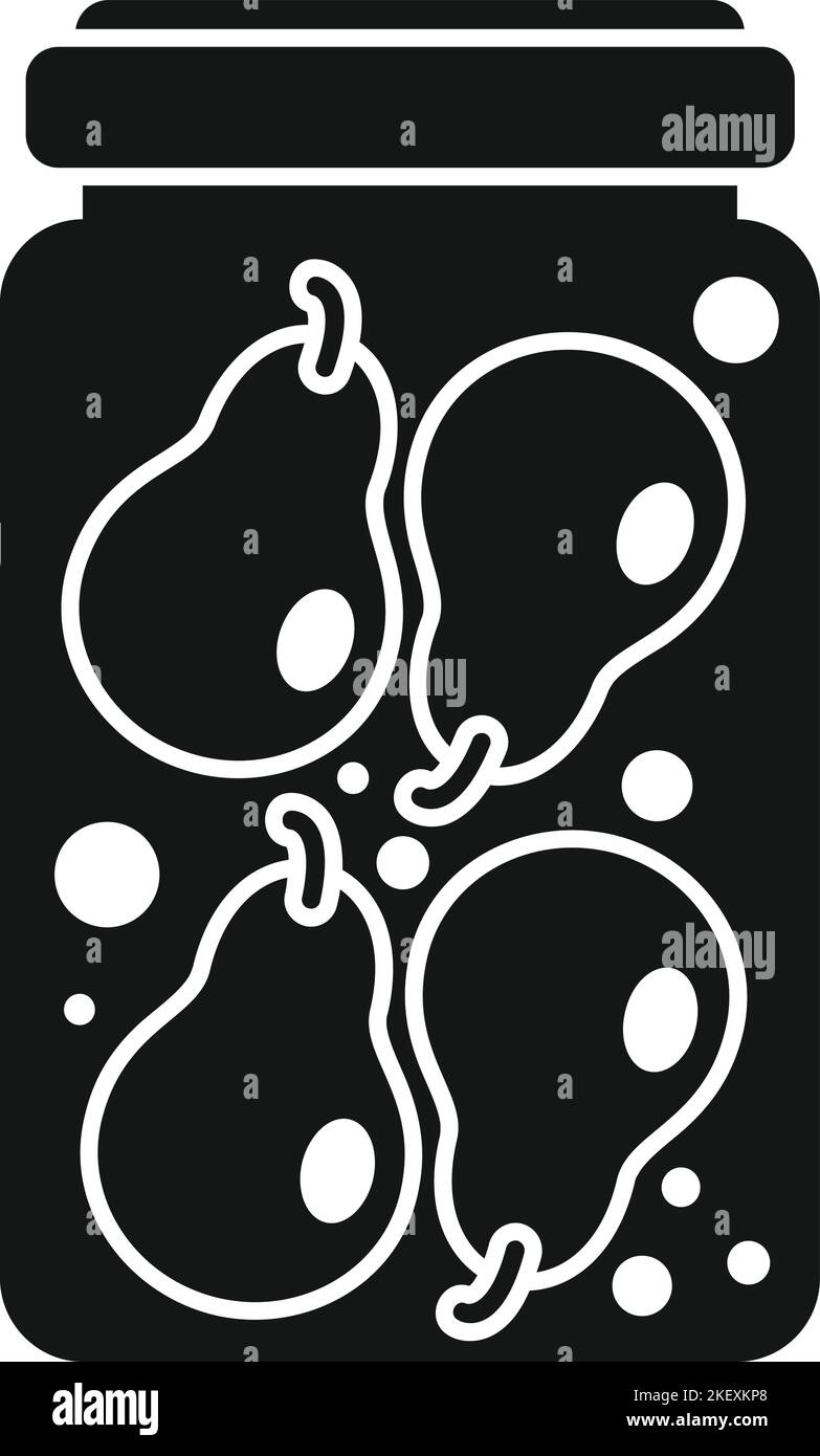 Canned pear icon simple vector. Food pickle. Vegetable jar Stock Vector Image & Art - Alamy