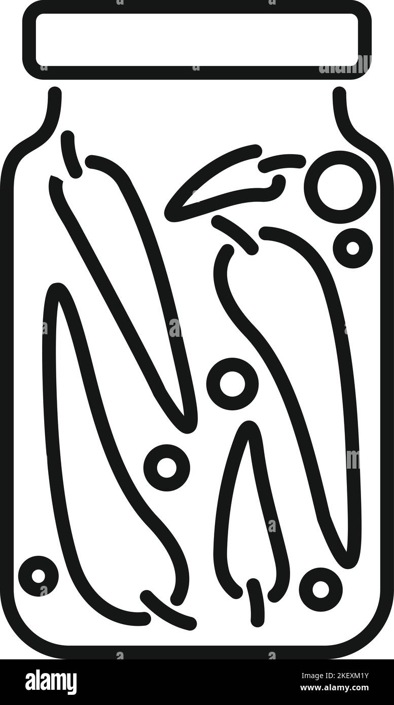 Can jar icon outline vector. Food pickle. Canned product Stock Vector ...