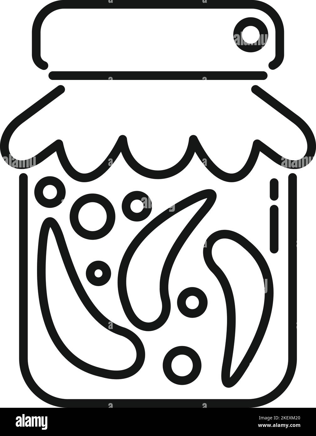 Canned pepper icon outline vector. Pickle food. Glass jar Stock Vector ...