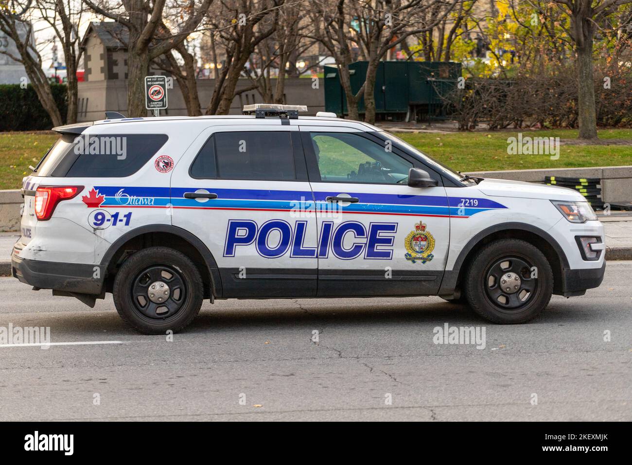 Ottawa, Canada - November 5, 2022: Police car on road in downtown Stock ...