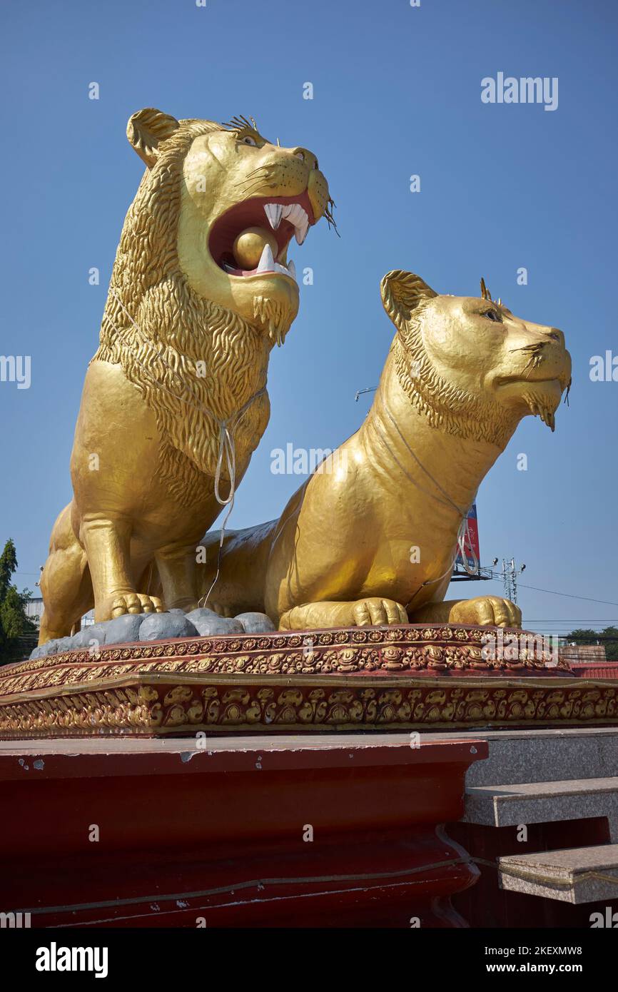 Golden Lion Monument Roundabout Sihanoukville Cambodia Stock Photo - Alamy