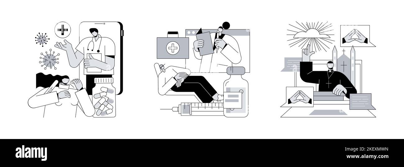 Digital counseling and mental help abstract concept vector illustration ...